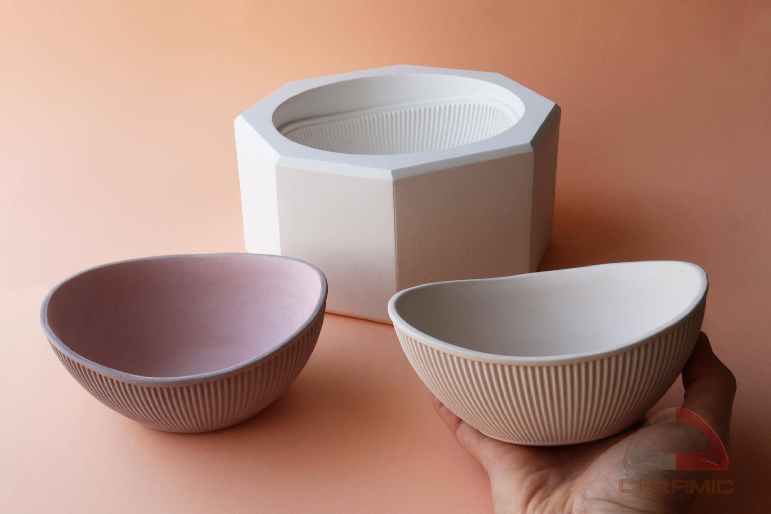 Bowl Plaster Mold in Vertical Stripes Shape for Slip Casting, Casting ...