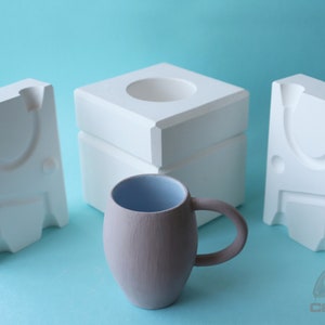 Handleless Cup Plaster Mold 2 Handles Molds for Slip Casting, Casting Mold, Ceramic Mold DC011 ...