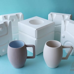 Handleless Cup Plaster Mold 2 Handles Molds for Slip Casting, Casting Mold, Ceramic Mold DC011 ...