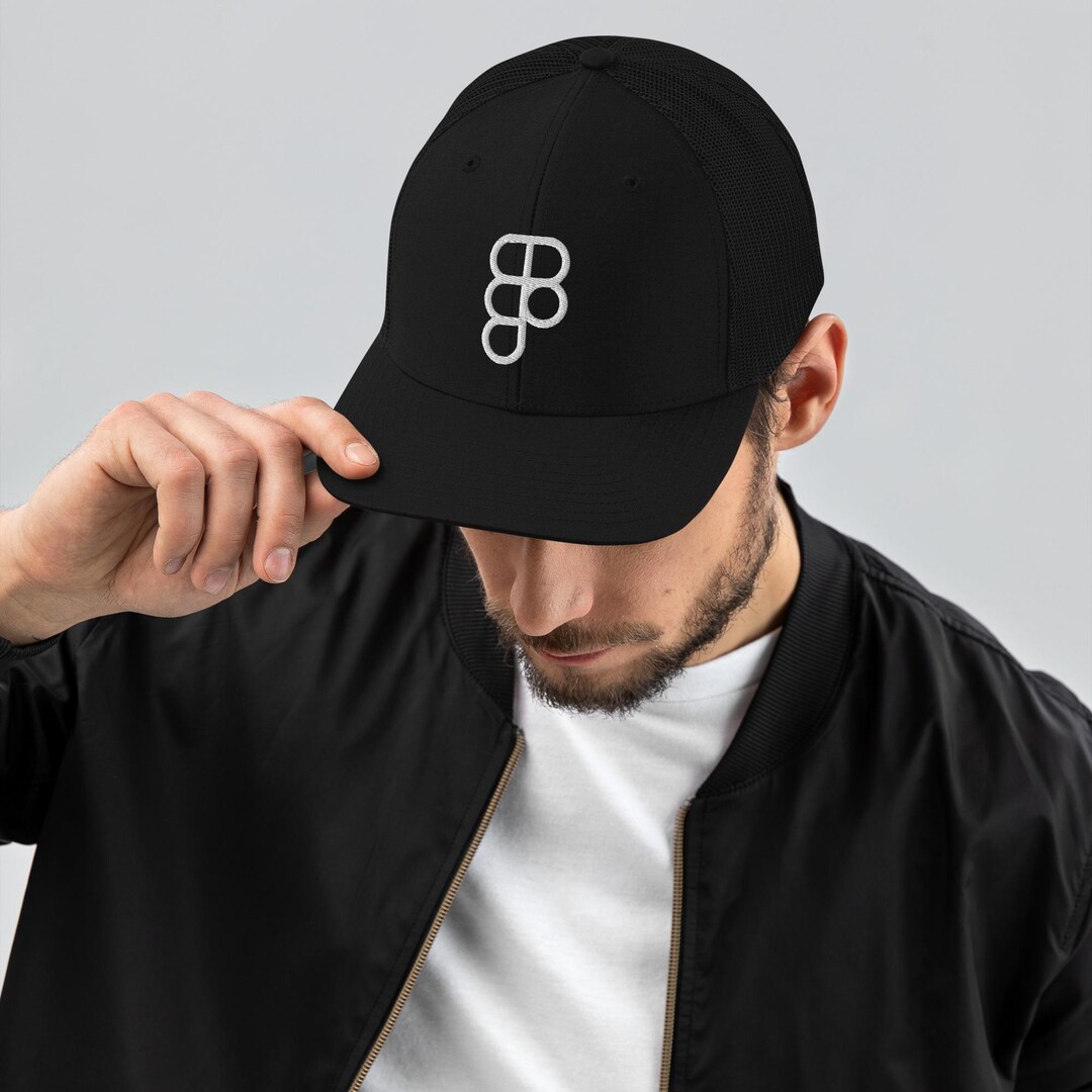 Black Figma Trucker Hat Embroidered Logo, Adjustable Snapback ...