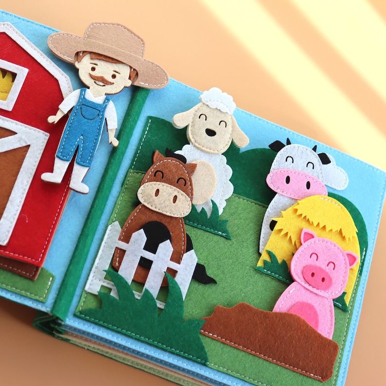 Personalized Quiet Book Farm – Busy Book as a Gift for Babies and ...