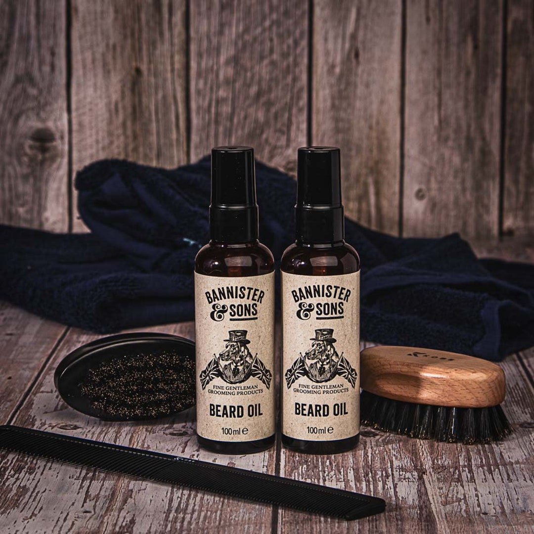 Bannister and Sons Beard Oil 100ml (made in the UK) & FREE Boar Bristle ...