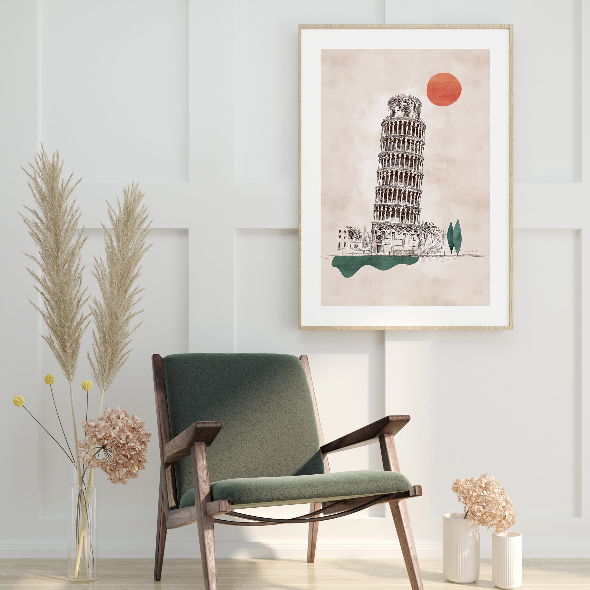 Pisa, Leaning Tower of Pisa, Travel Poster, Italy Tuscany, Fine Art ...