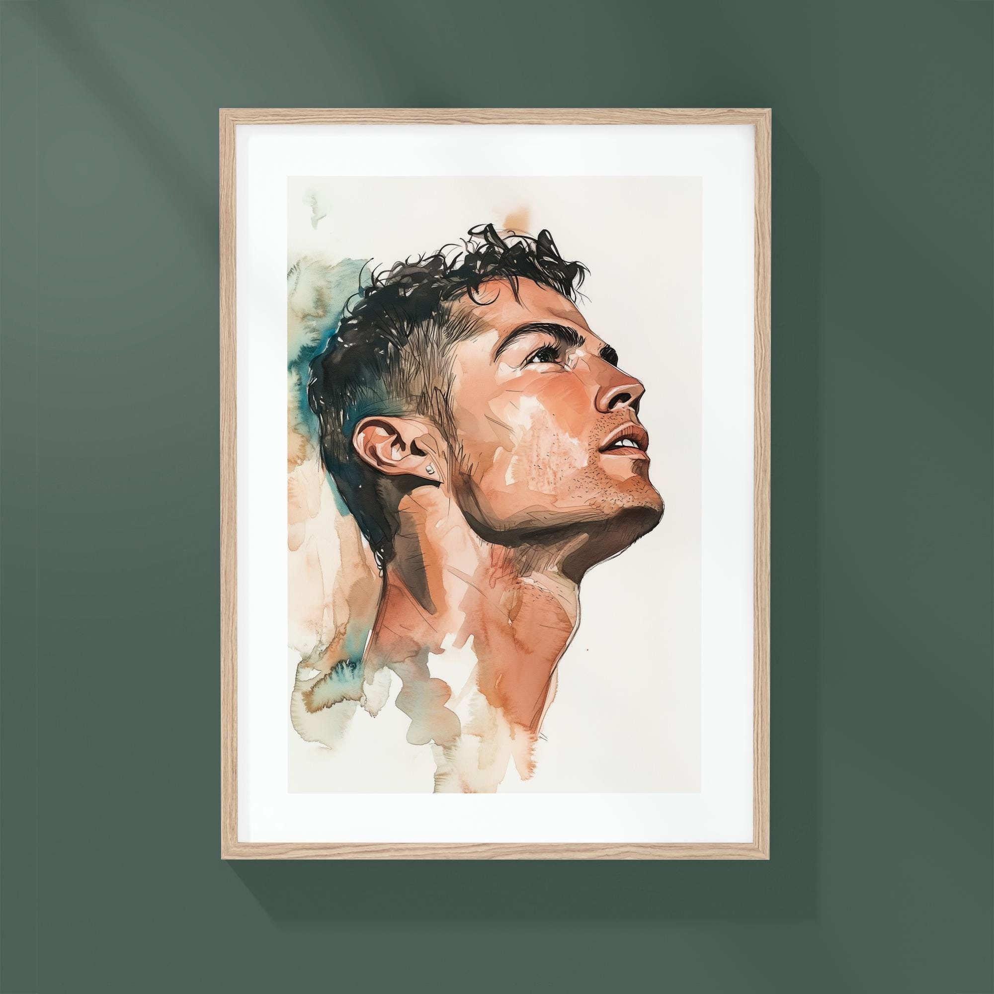 Cristiano Ronaldo CR7 Portrait Art Print – Watercolor & Pen Original ...