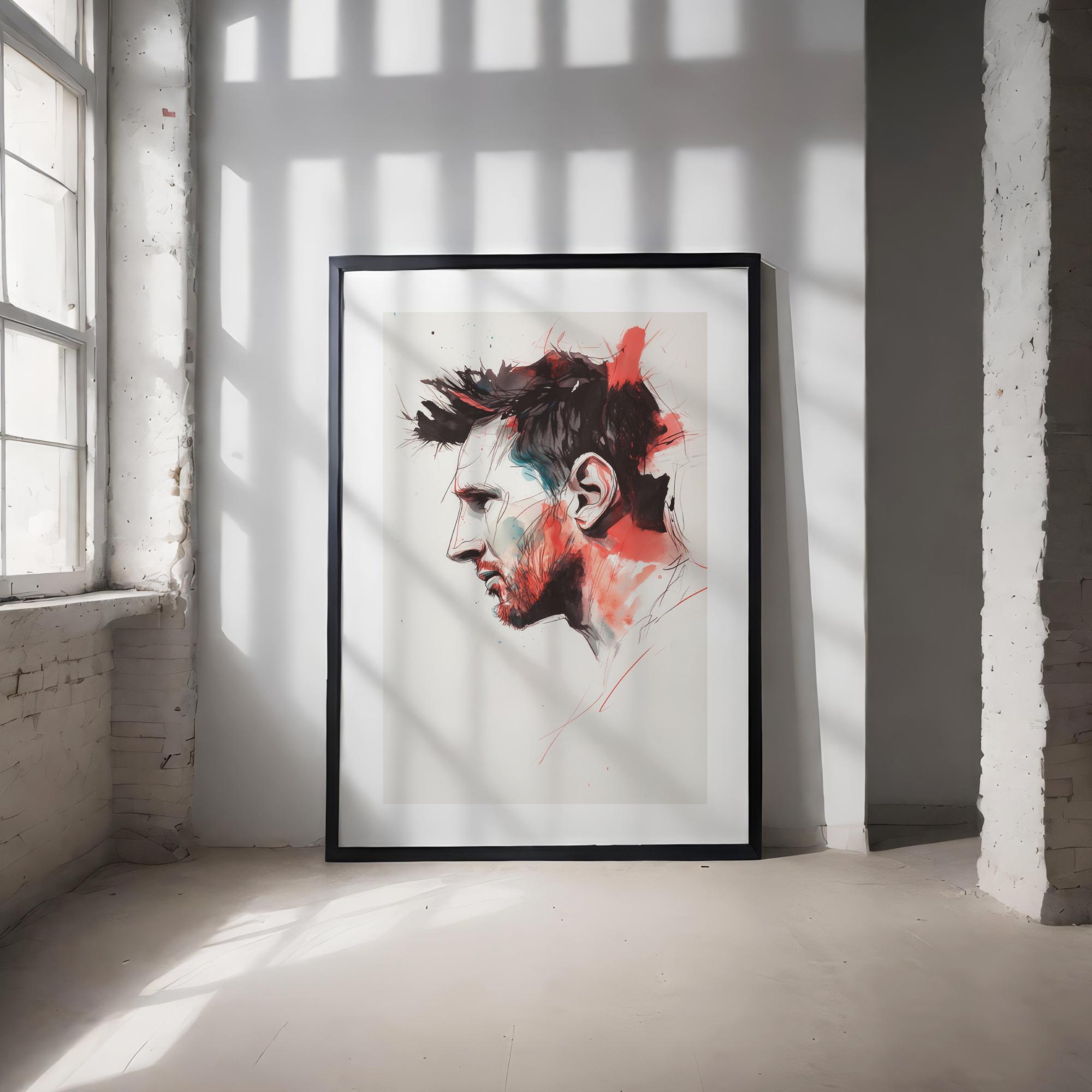 Lionel Leo Messi Portrait Art Print – Watercolor & Pen Original ...