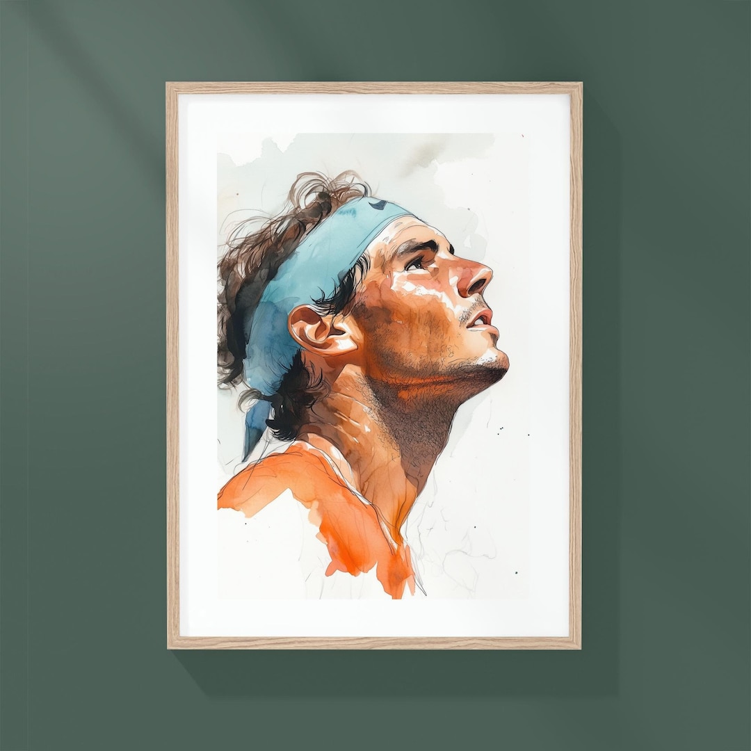 Rafael Nadal Portrait Art Print – Watercolor & Pen Original Abstract ...