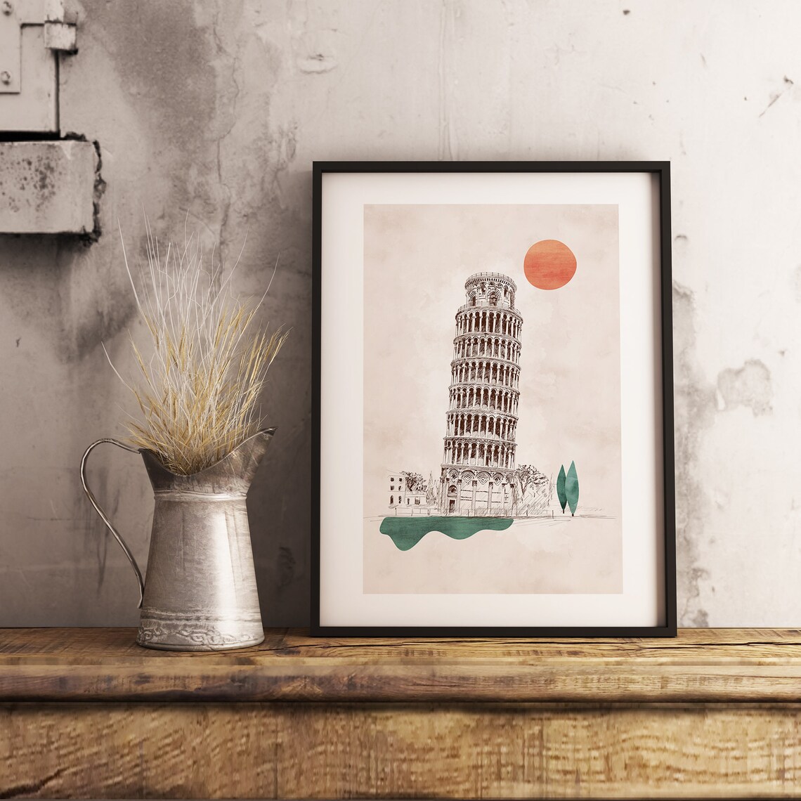 Pisa Leaning Tower of Pisa Travel Poster Italy Tuscany - Etsy