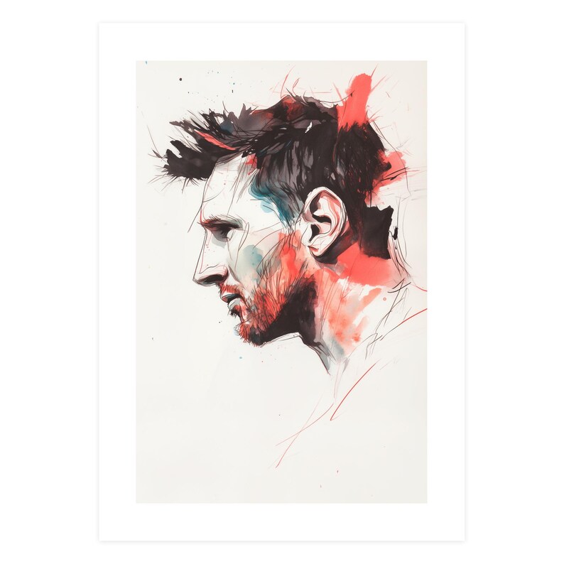 Lionel Leo Messi Portrait Art Print – Watercolor & Pen Original ...