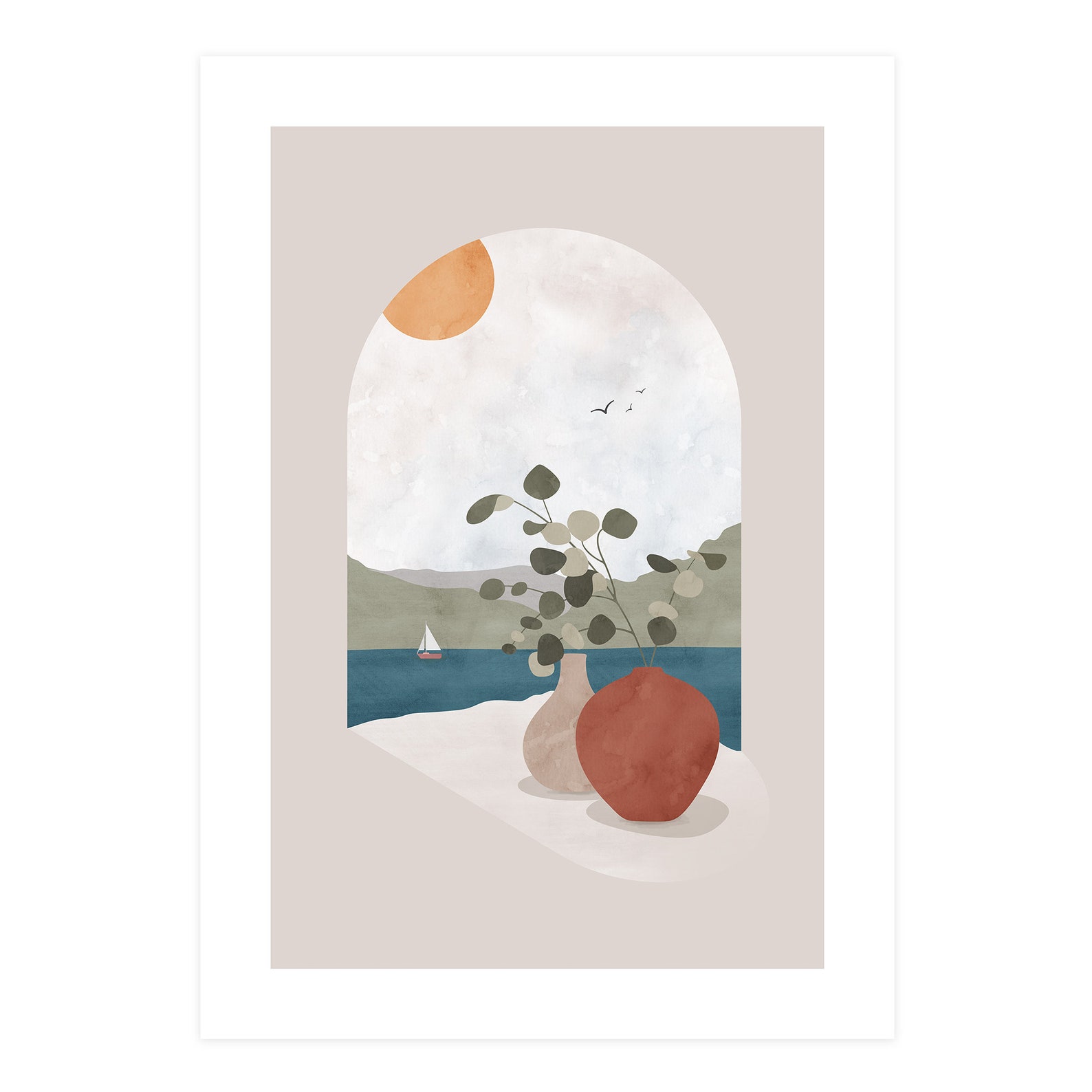 Sailor, Mediterranean, Abstract Art, Mid Century Modern, Minimalist ...