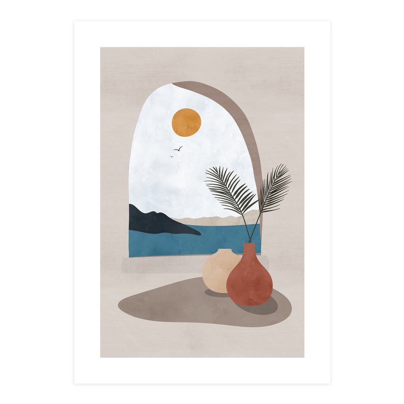 Siesta Mediterranean Abstract Art Mid Century Modern - Etsy