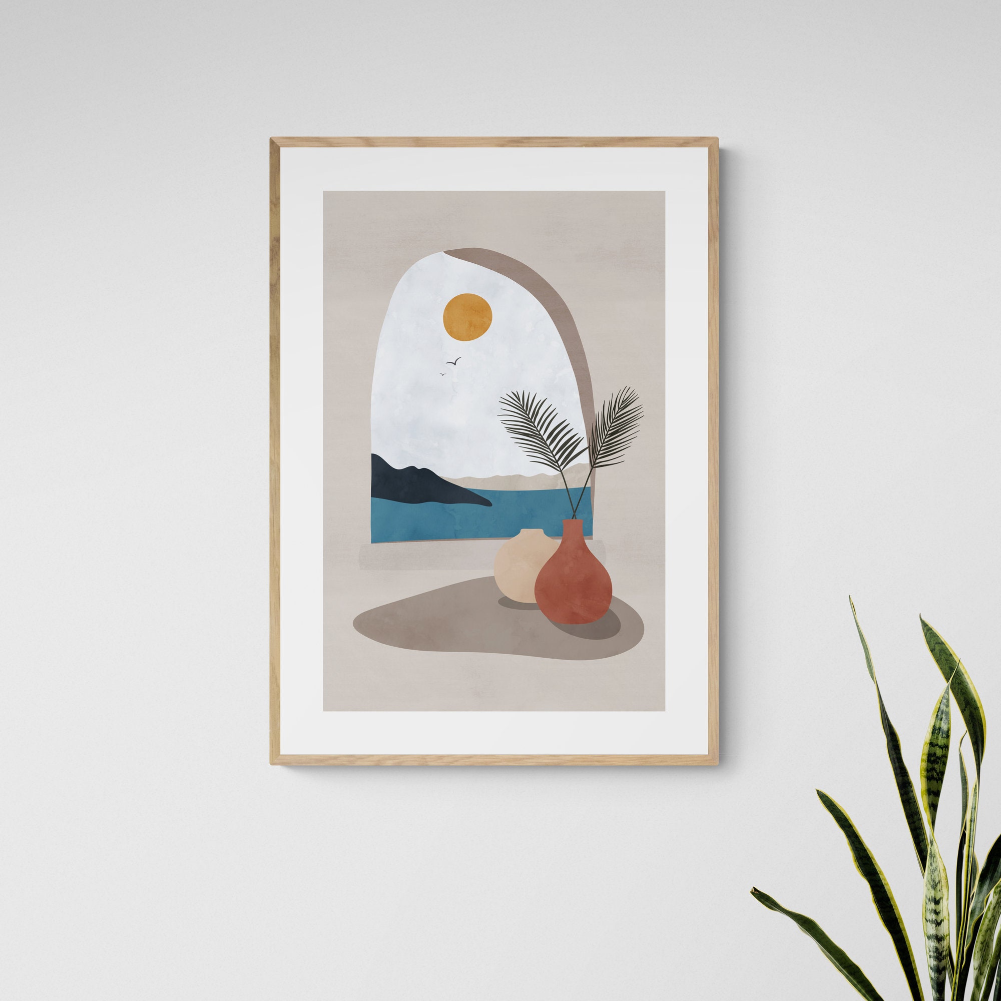 Siesta, Mediterranean, Abstract Art, Mid Century Modern, Minimalist ...