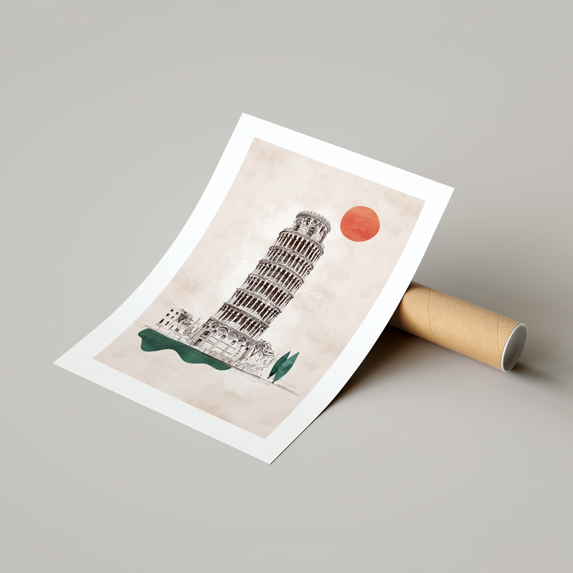 Pisa, Leaning Tower of Pisa, Travel Poster, Italy Tuscany, Fine Art ...