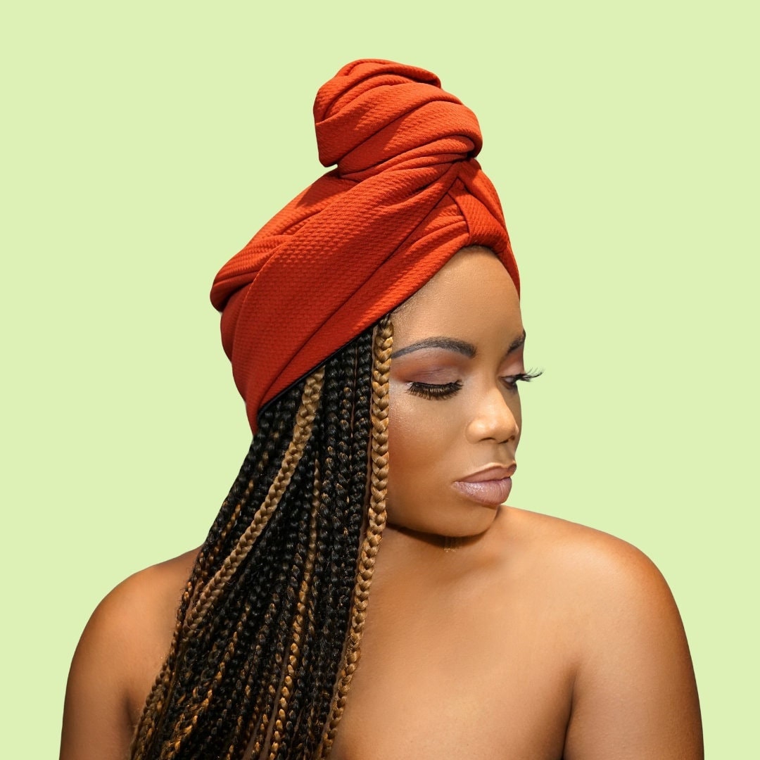 Satin Lined Turban Satin Lined Scarf Pretied Turban Vintage Turban - Etsy