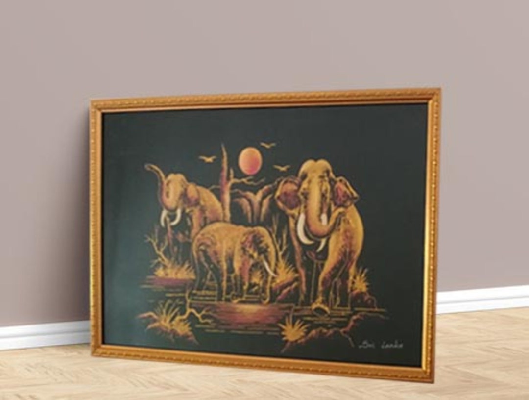 Velvet Fabric Screen Printed Glitter Art Workfamily Portrait Thunpath ...