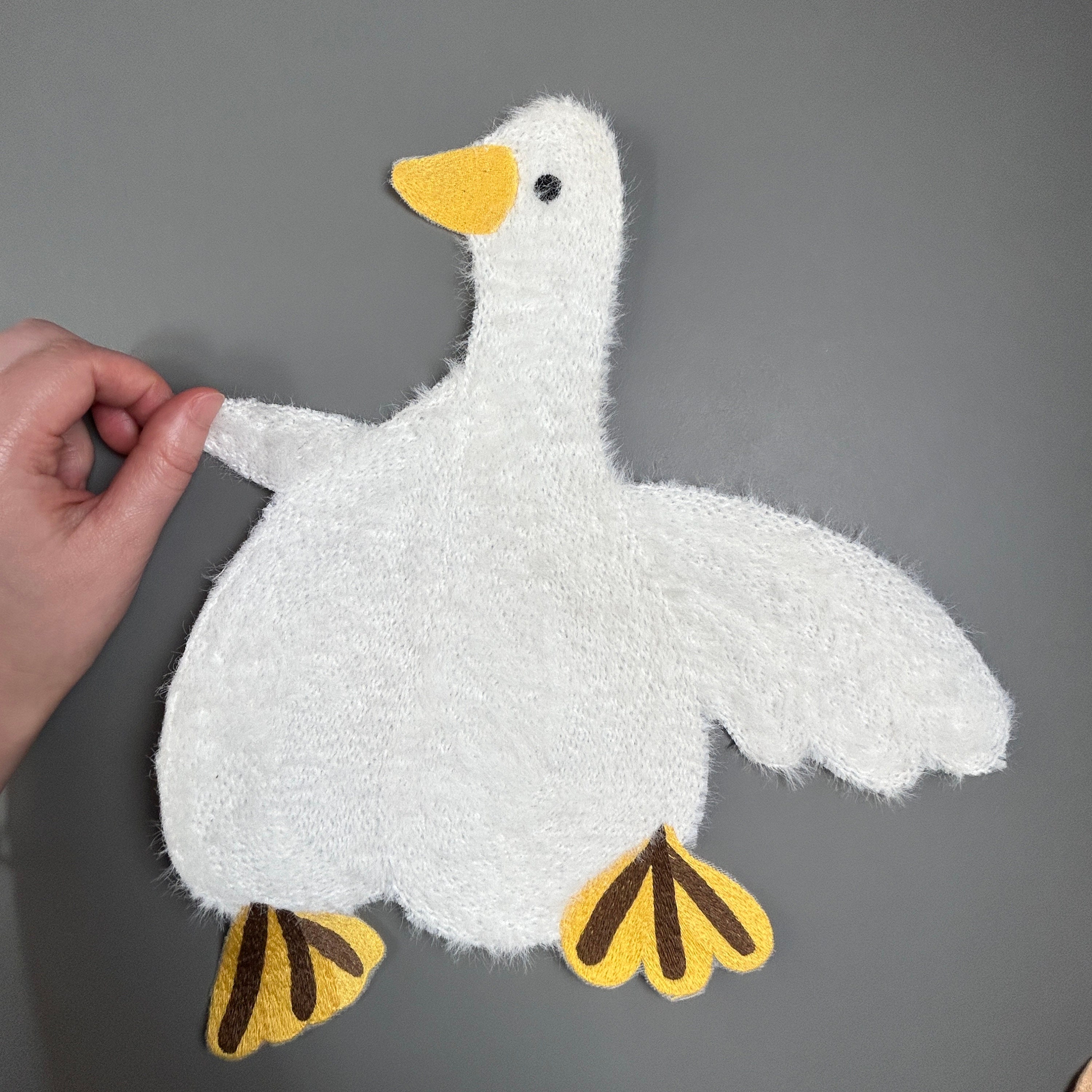 Extra Large White Goose Embroidery Patch - Back Patches, for Sewing ...