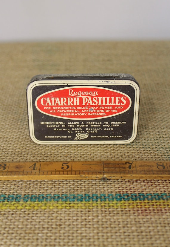 Vintage Regesan Catarrh Pastilles Tin - Etsy UK