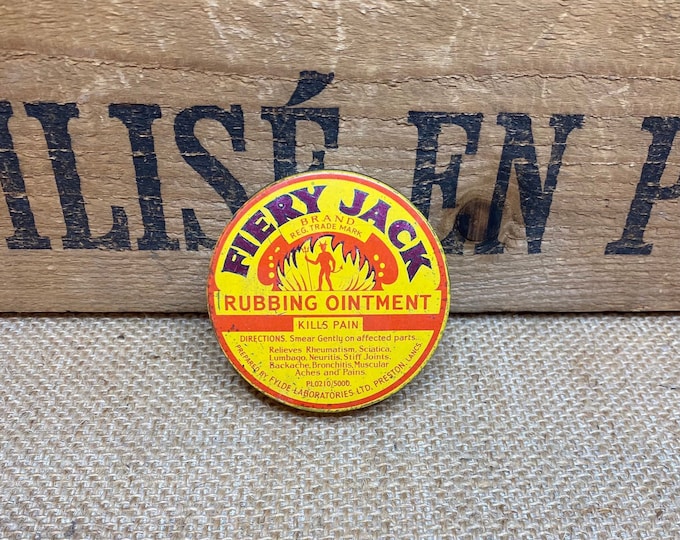 Vintage Fiery Jack Rubbing Ointment Tin - Etsy