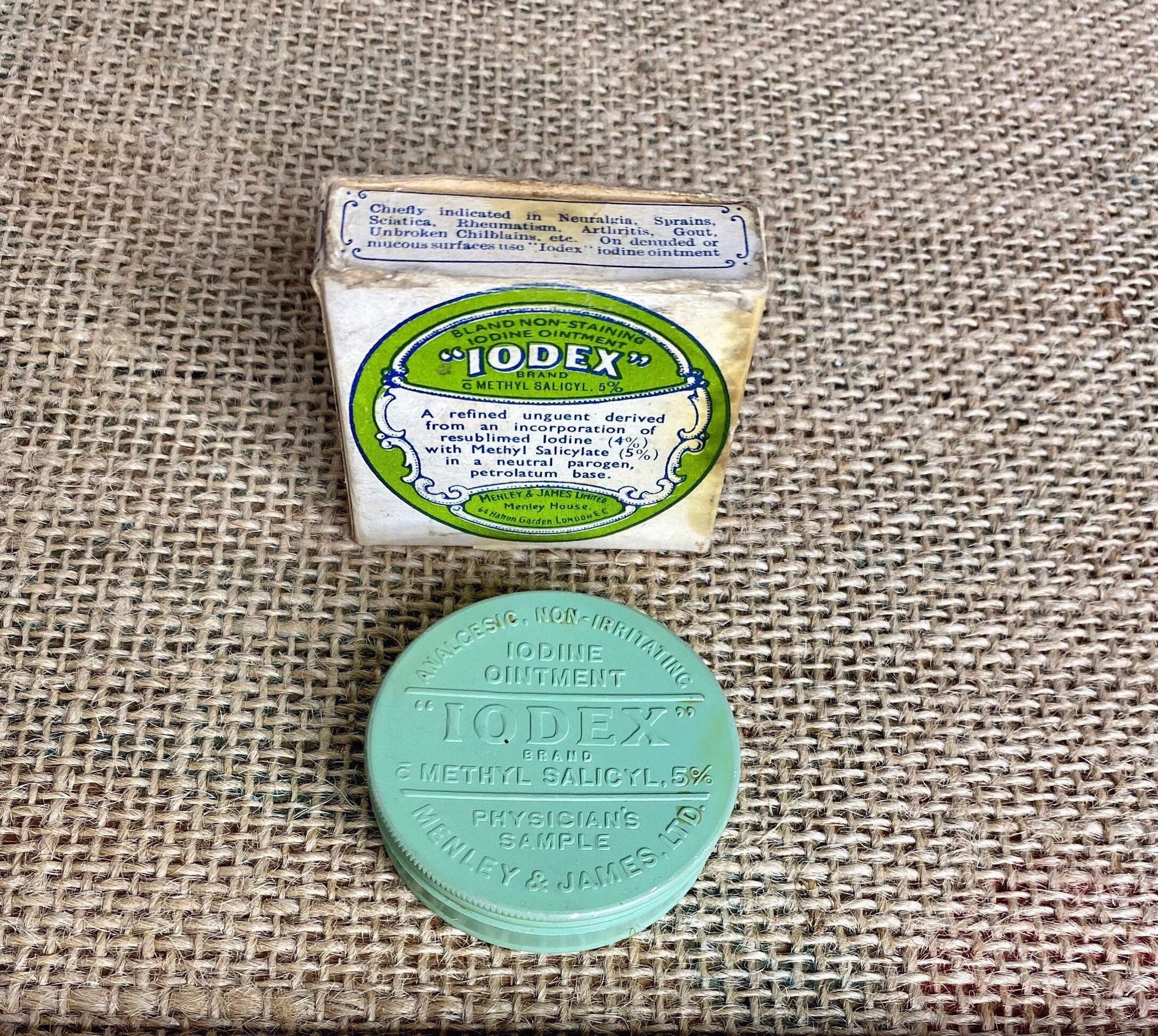 Rare Vintage Iodex Iodine Ointment Physicians Sample Tin and - Etsy UK
