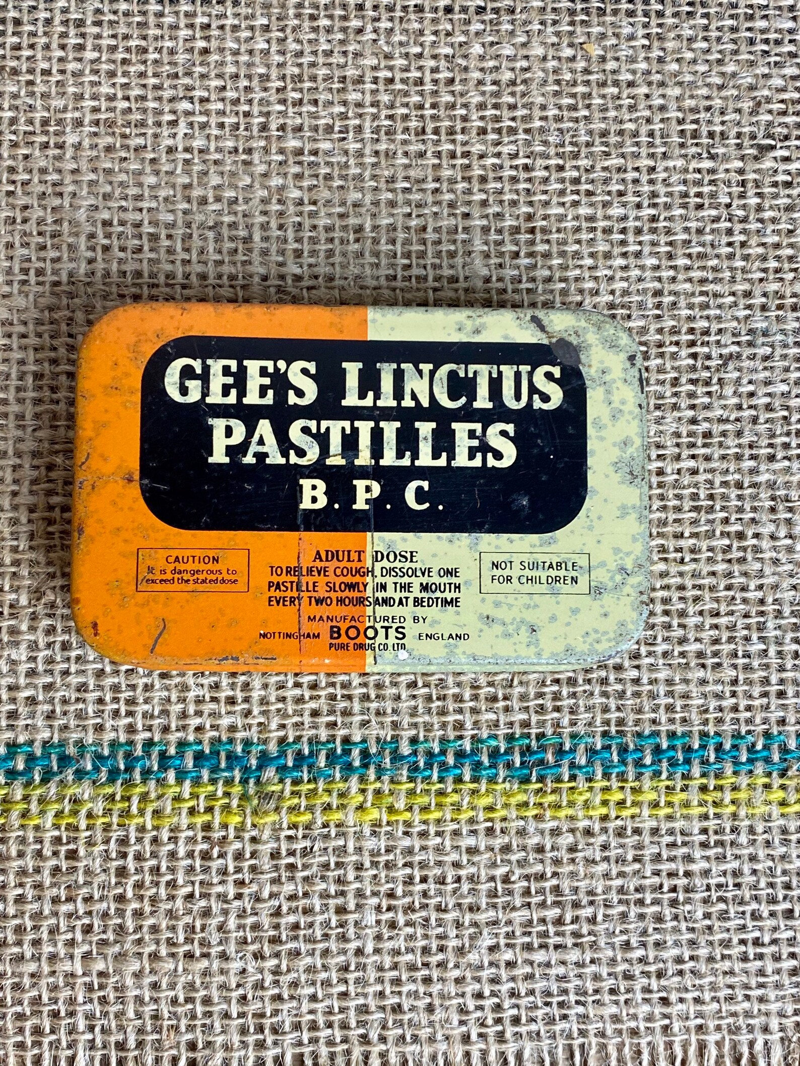 Vintage Pharmacy Gees Linctus Pastilles Tin - Etsy