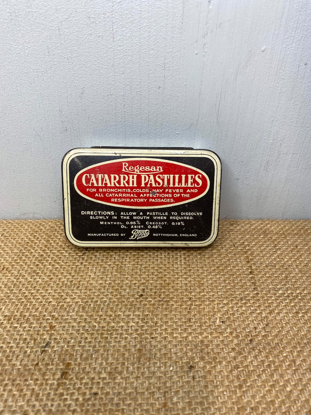 Vintage Regesan Catarrh Pastilles Tin - Etsy UK