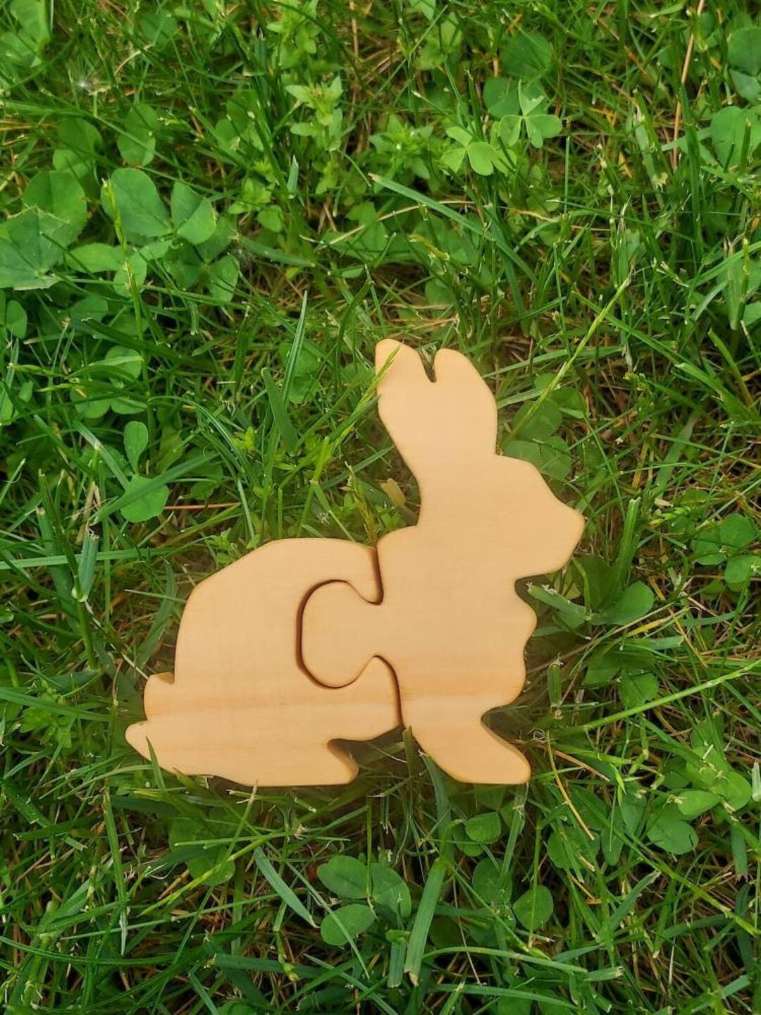 3D Wooden Rabbit Puzzle | Two Piece Animal Puzzle Toy - Etsy