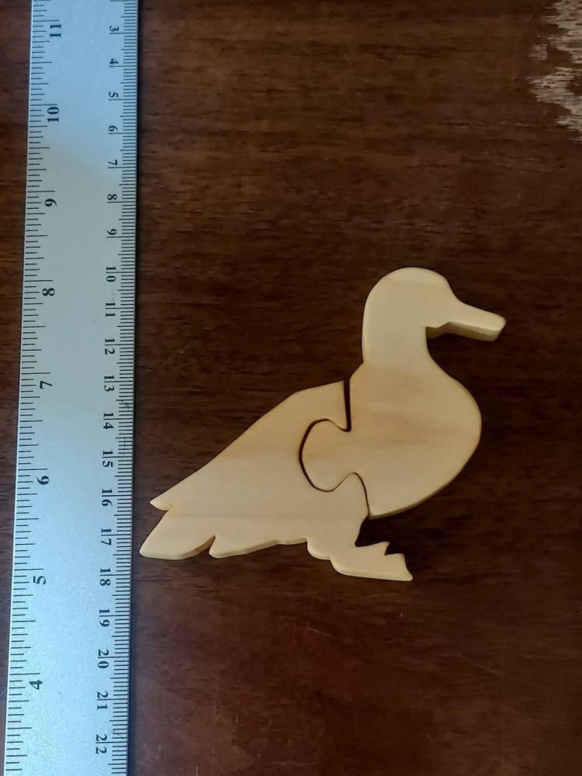 3D Wooden Duck Puzzle Two Piece Animal Puzzle Toy - Etsy