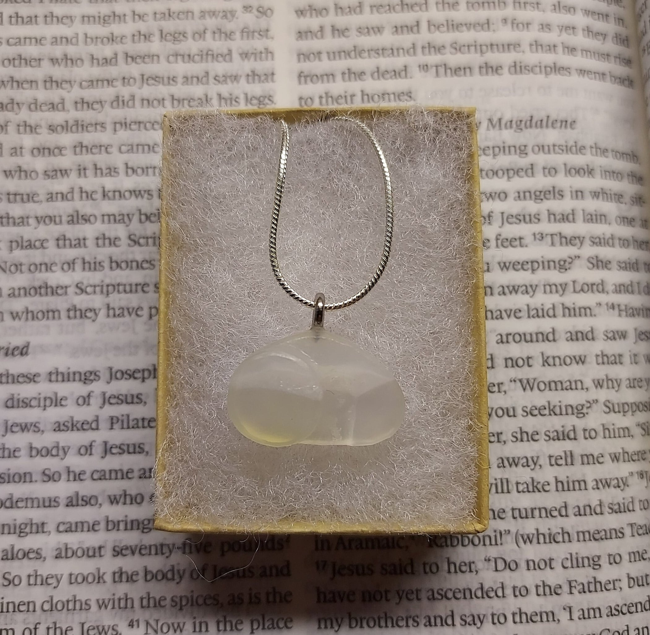 White Agate Empty Tomb Necklace Easter Necklace Easter Empty Tomb ...