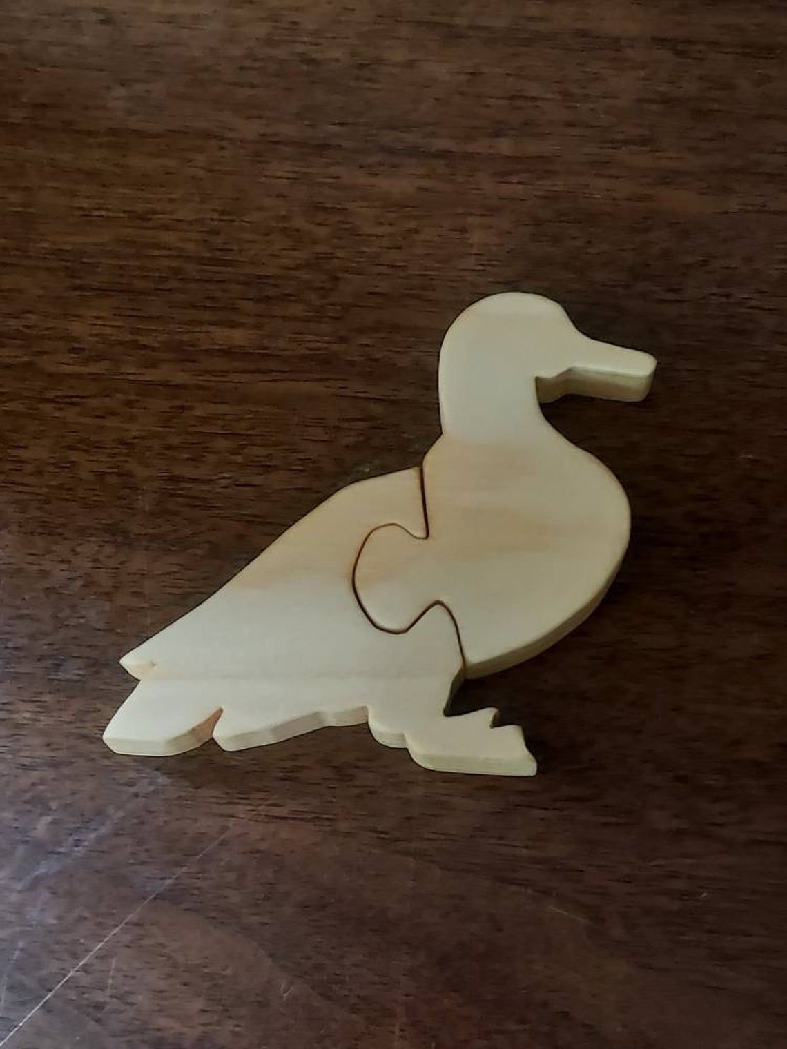 3D Wooden Duck Puzzle Two Piece Animal Puzzle Toy - Etsy