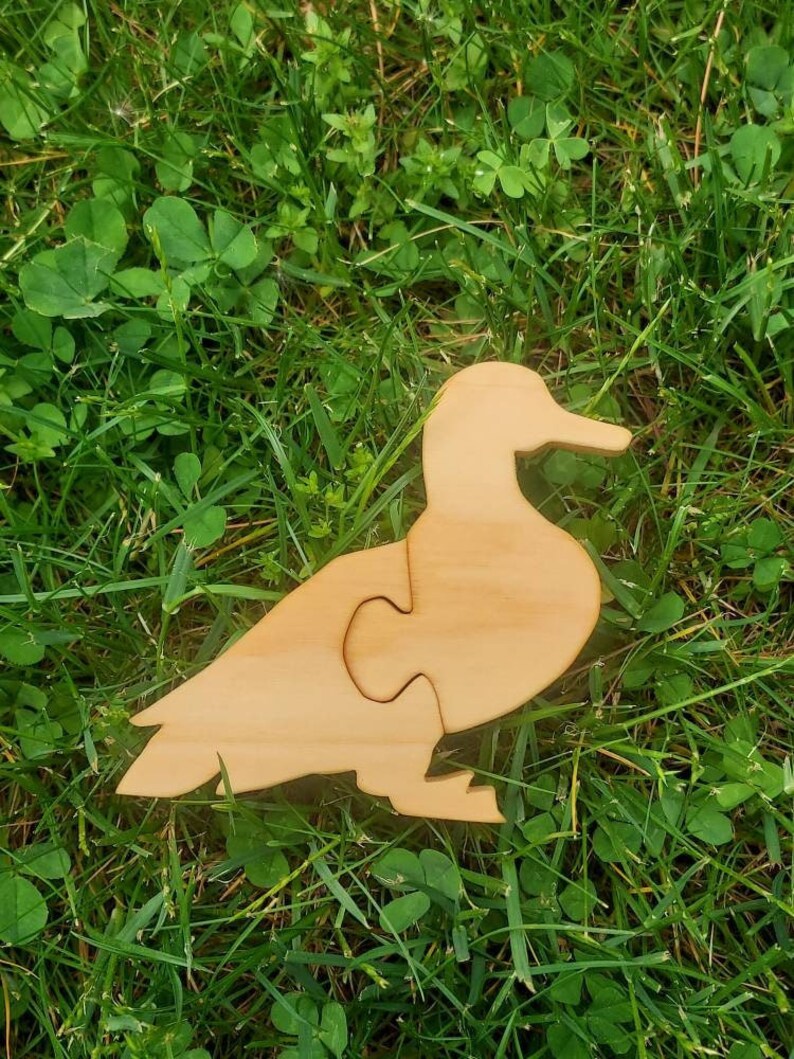 3D Wooden Duck Puzzle | Two Piece Animal Puzzle Toy - Etsy