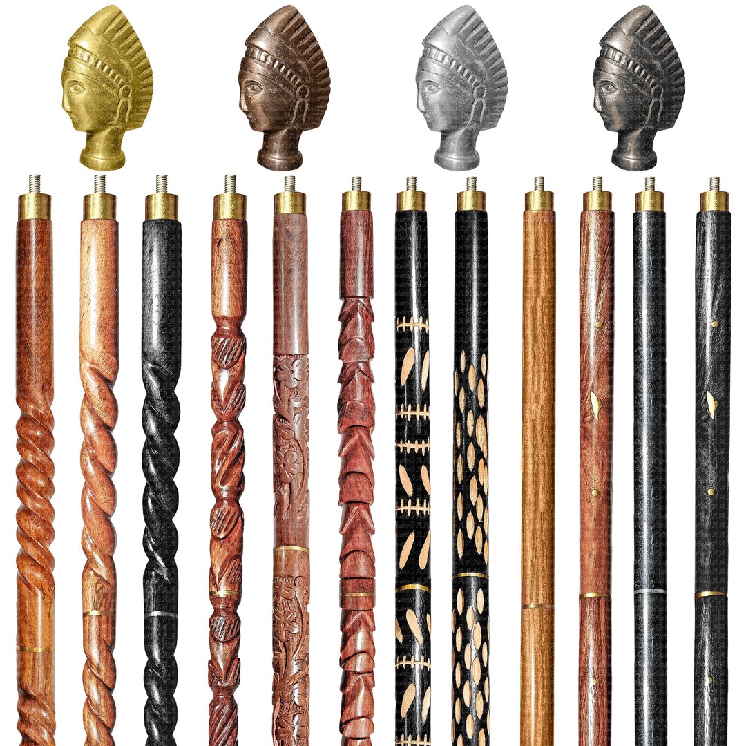 Roman Warrior Wooden Walking Stick Cane for Men and Women, Antique ...
