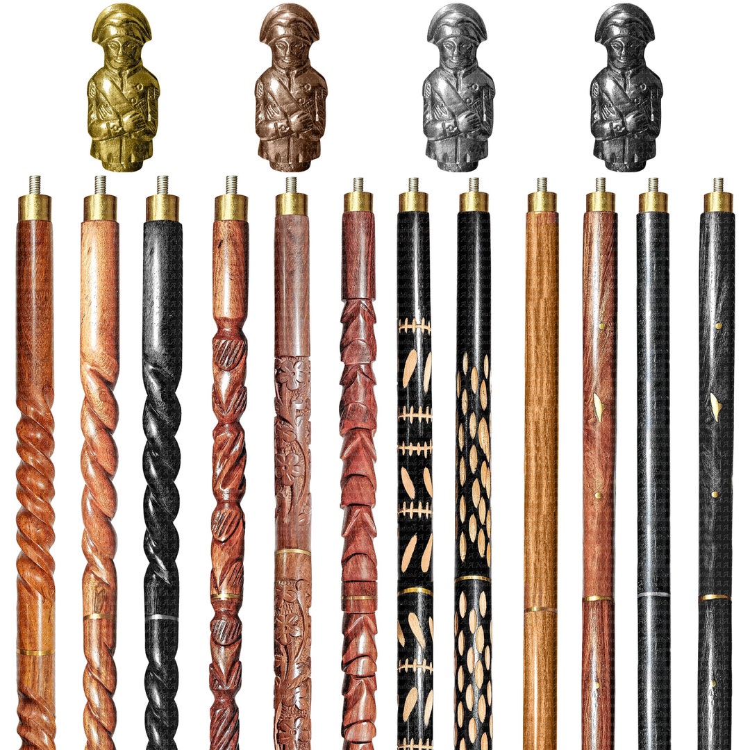 Napoleon Pewter Wooden Walking Stick Cane for Men Women Seniors ...