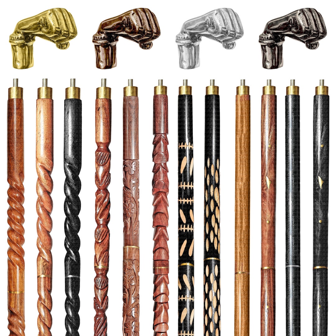 Fist Bump Wooden Walking Stick Cane for Men Women Seniors, Antique ...