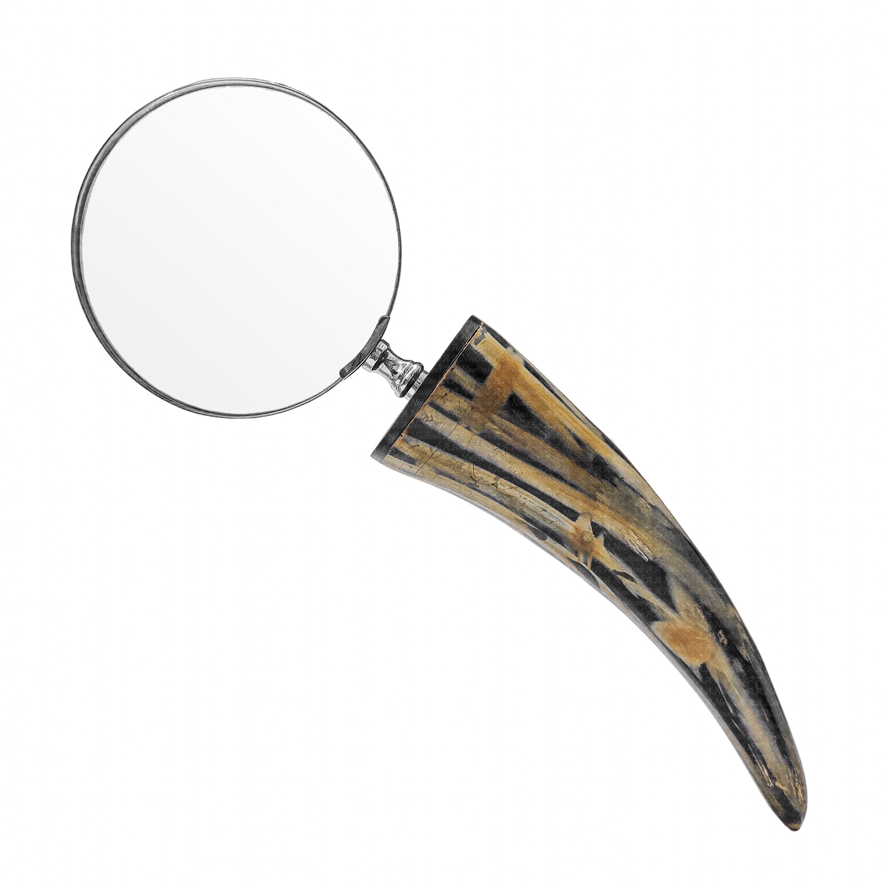 10X Brass Magnifying Glass With Horn Handle Gifts for Boys Girls Dad ...