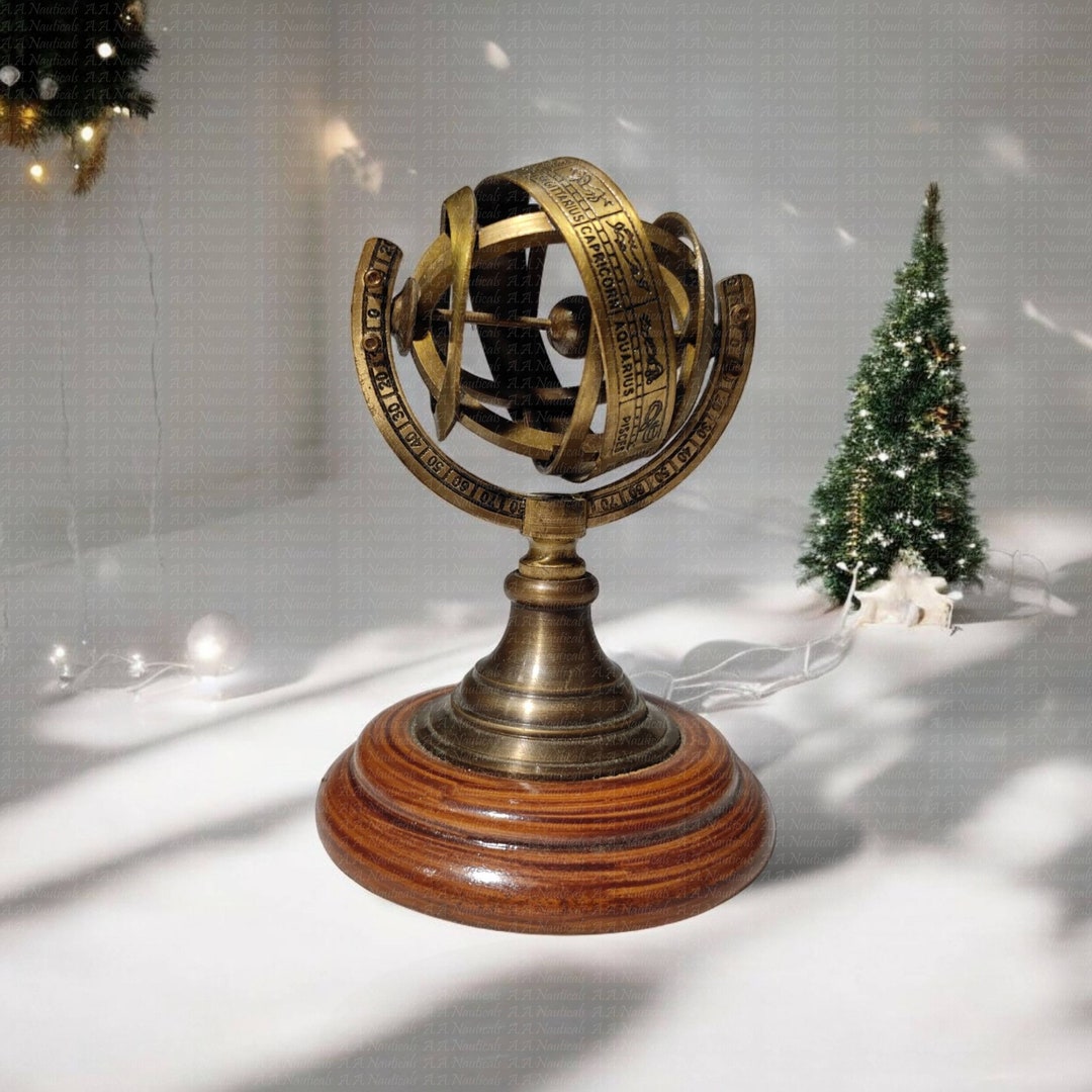5 Brass Antique Armillary Sphere Globe Replica Astrolabe Nautical ...