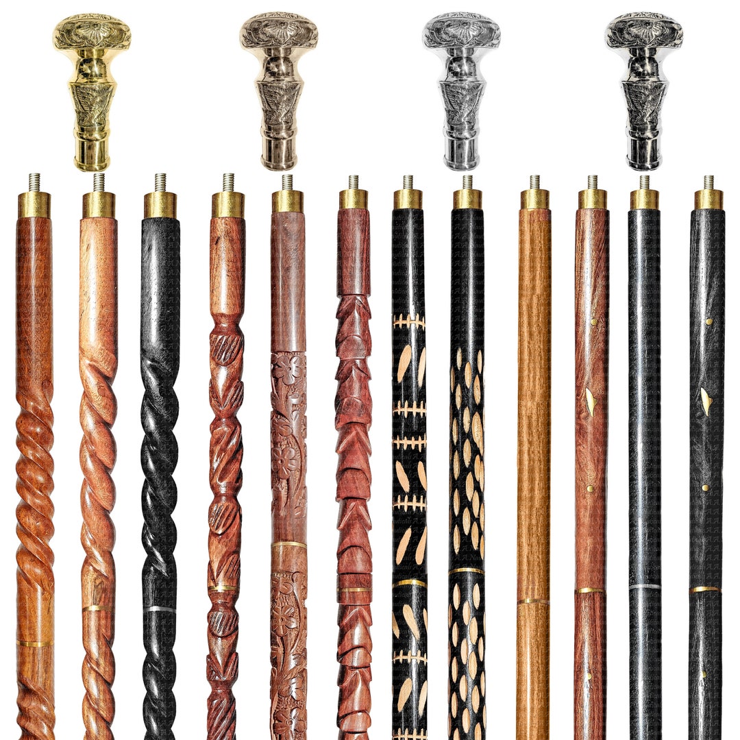 Wooden Walking Stick Cane for Men Women, Antique Handmade Personalized ...