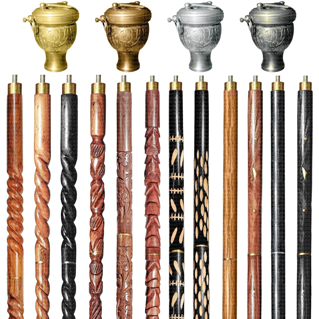 Sundial Compass Wooden Walking Stick Cane for Men Women Seniors ...