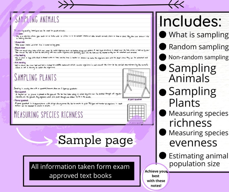 A Level Biology Revision Notes-"sampling Techniques for Biodiversity ...