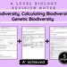 A Level Biology Revision Notes-"biodiversity, Calculating Biodiversity ...