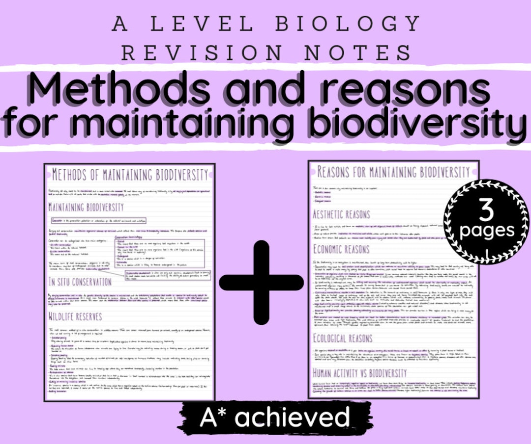 A Level Biology Revision Notes-"methods and Reasons for Maintaining ...