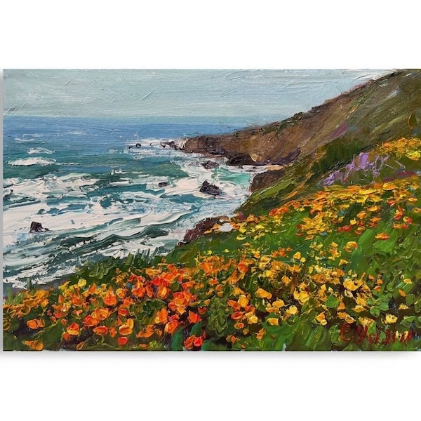 Vintage California Coast Oil Painting - Etsy