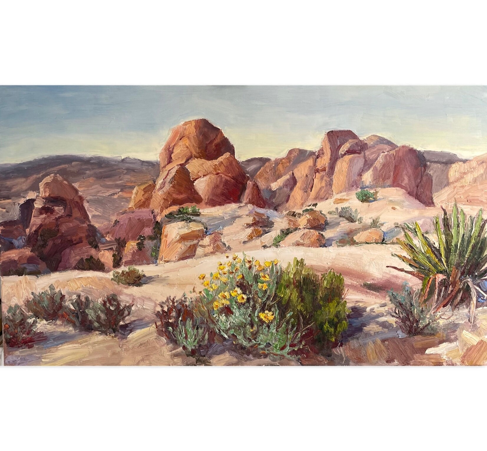 Desert Landscape Painting Original Oil Canvas Painting Joshua Tree ...