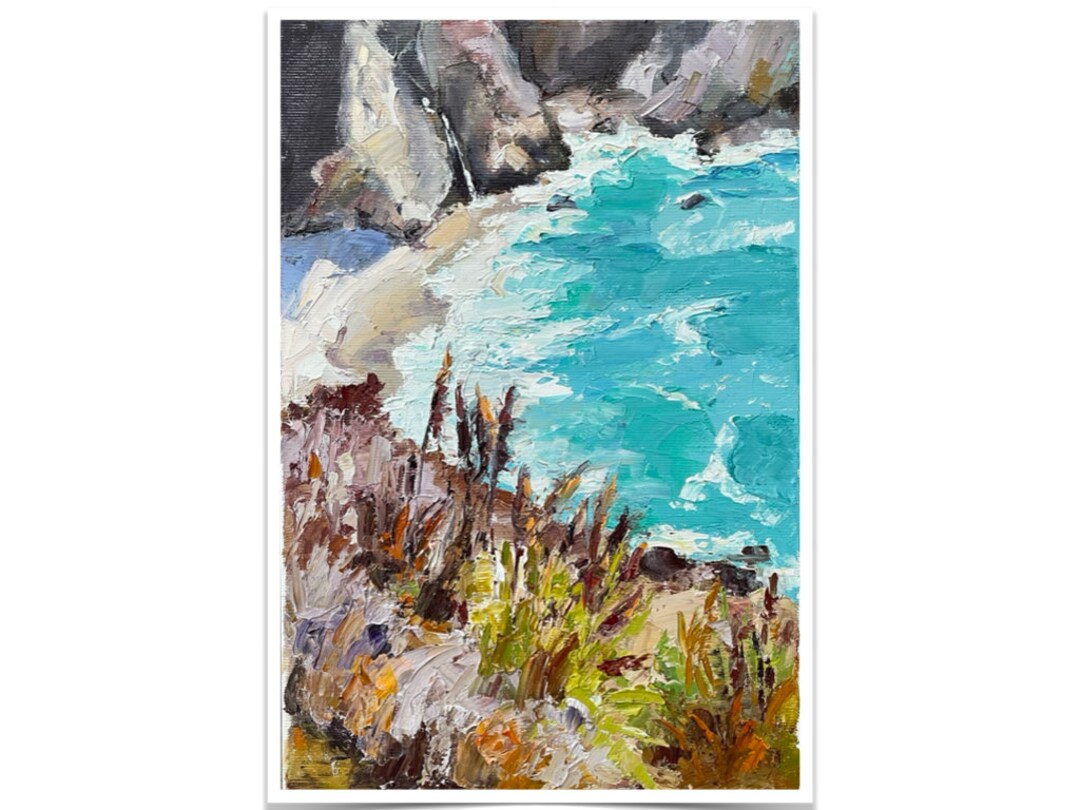 Big Sur Original Oil Painting California сoastline Monterey Carmel ...