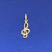 Solid 14k Yellow Gold Treble Clef Music Note Puff Charm Gold Charms ...