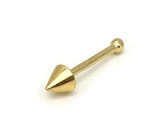 14k Gold Spike Nose Ring - Etsy