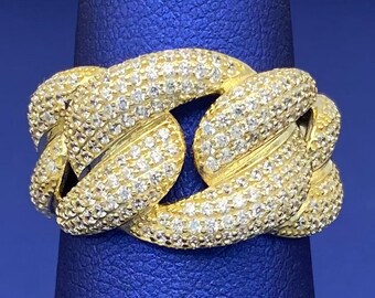 Cuban Zirconia Ring - Etsy