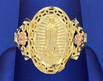 Virgin Mary 10k Gold Ring - Etsy