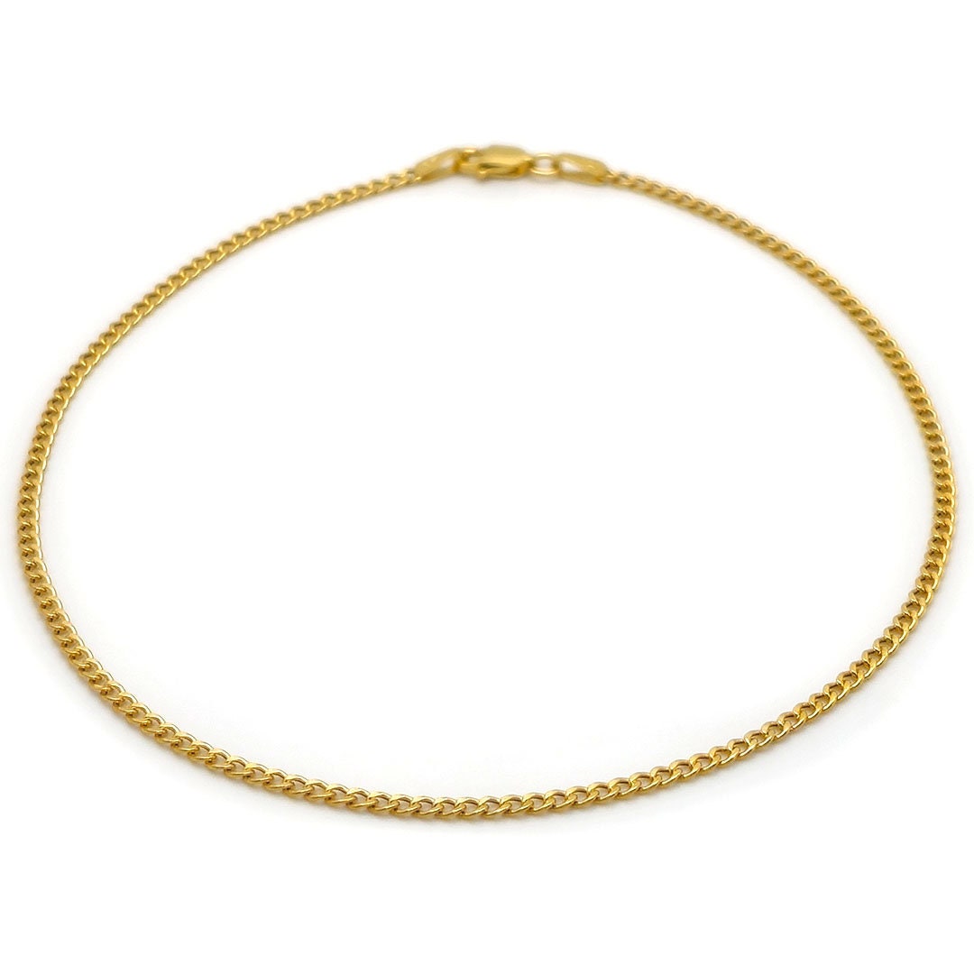 10k Gold Anklet 2mm Thickness 10 Length Solid 10k Yellow Gold Real Gold ...