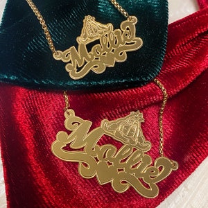 Personalized Cursive Name Plate Pendant With Heart Underline & Cartoon ...