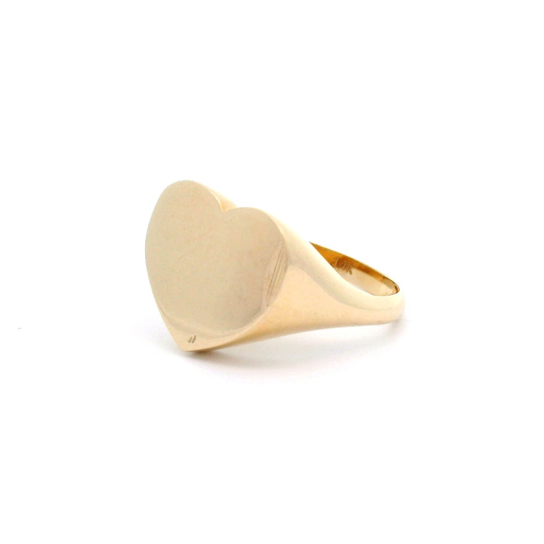 Solid 14k Gold Heart Ring | Size 7 | Trendy Women's Ring | Real 14kt ...