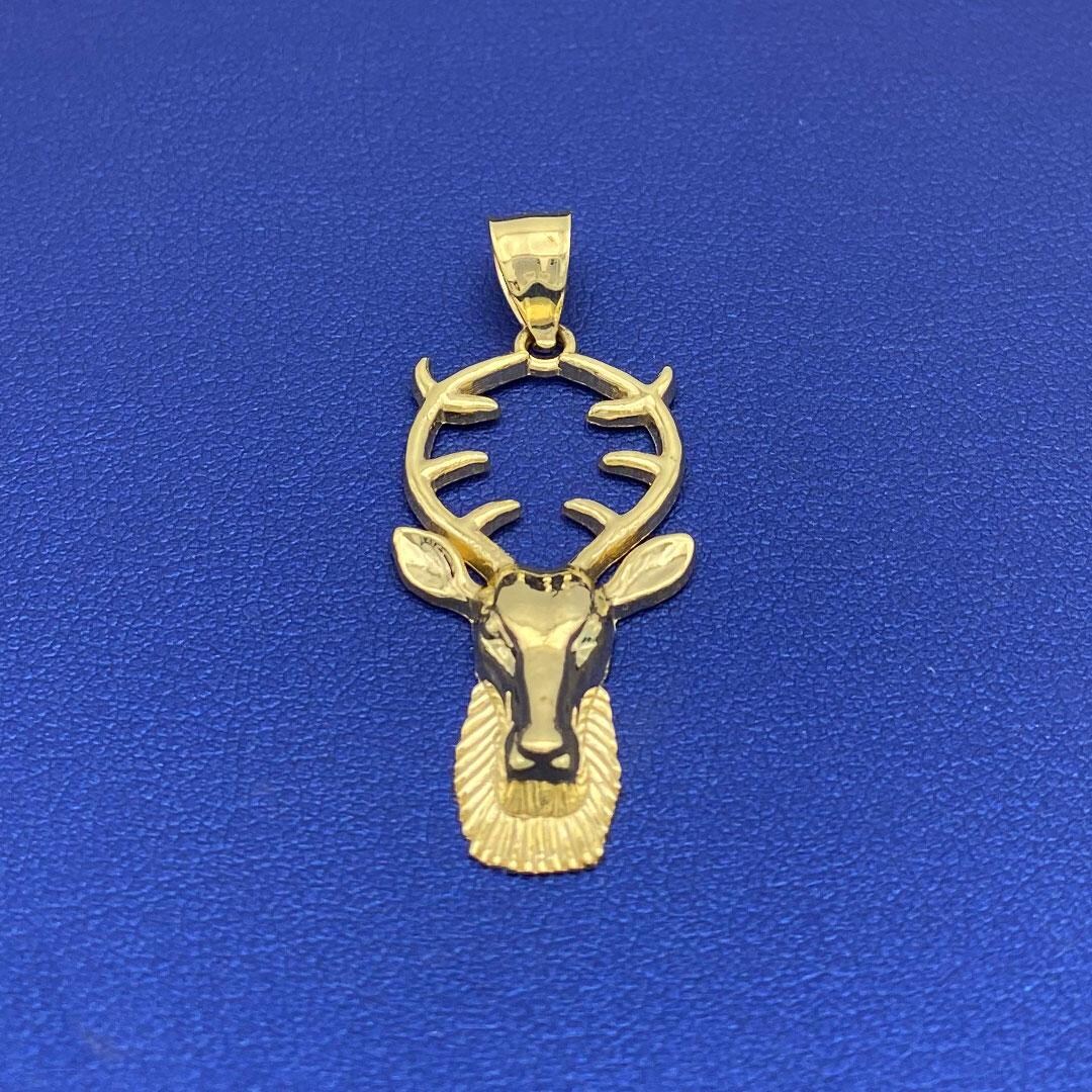 Solid 10k Gold Deer Buck Pendant | Real 10k Yellow Gold | Gold Charms ...
